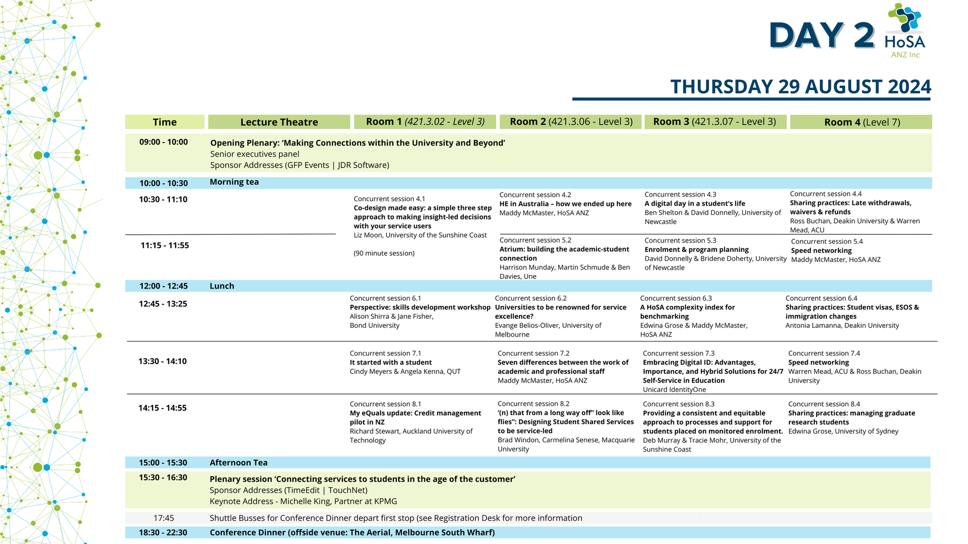 HoSA Conference Agenda